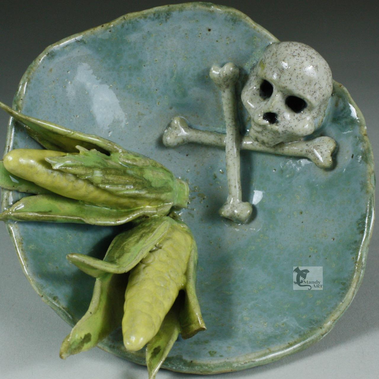 Corn Skull - Ceramic Art - Mandy Stapleford - Taos, NM